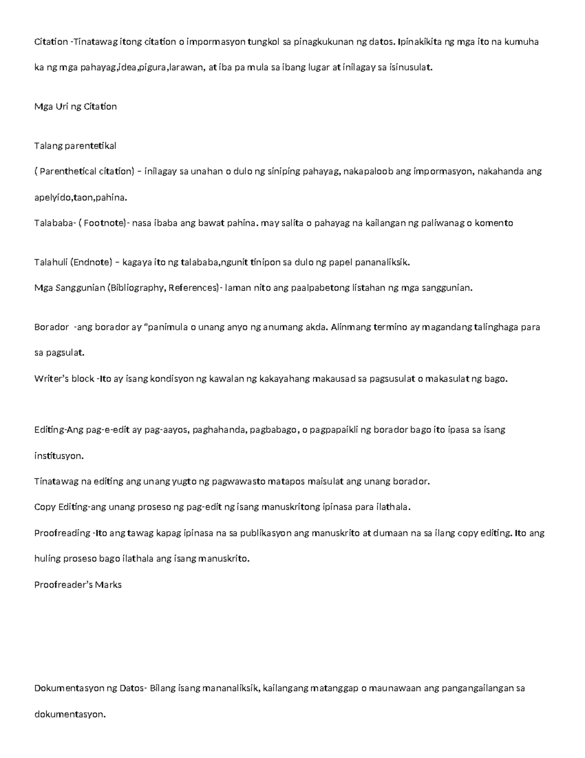 Pagbasa - just a summary of our past lessons - Citation -Tinatawag ...