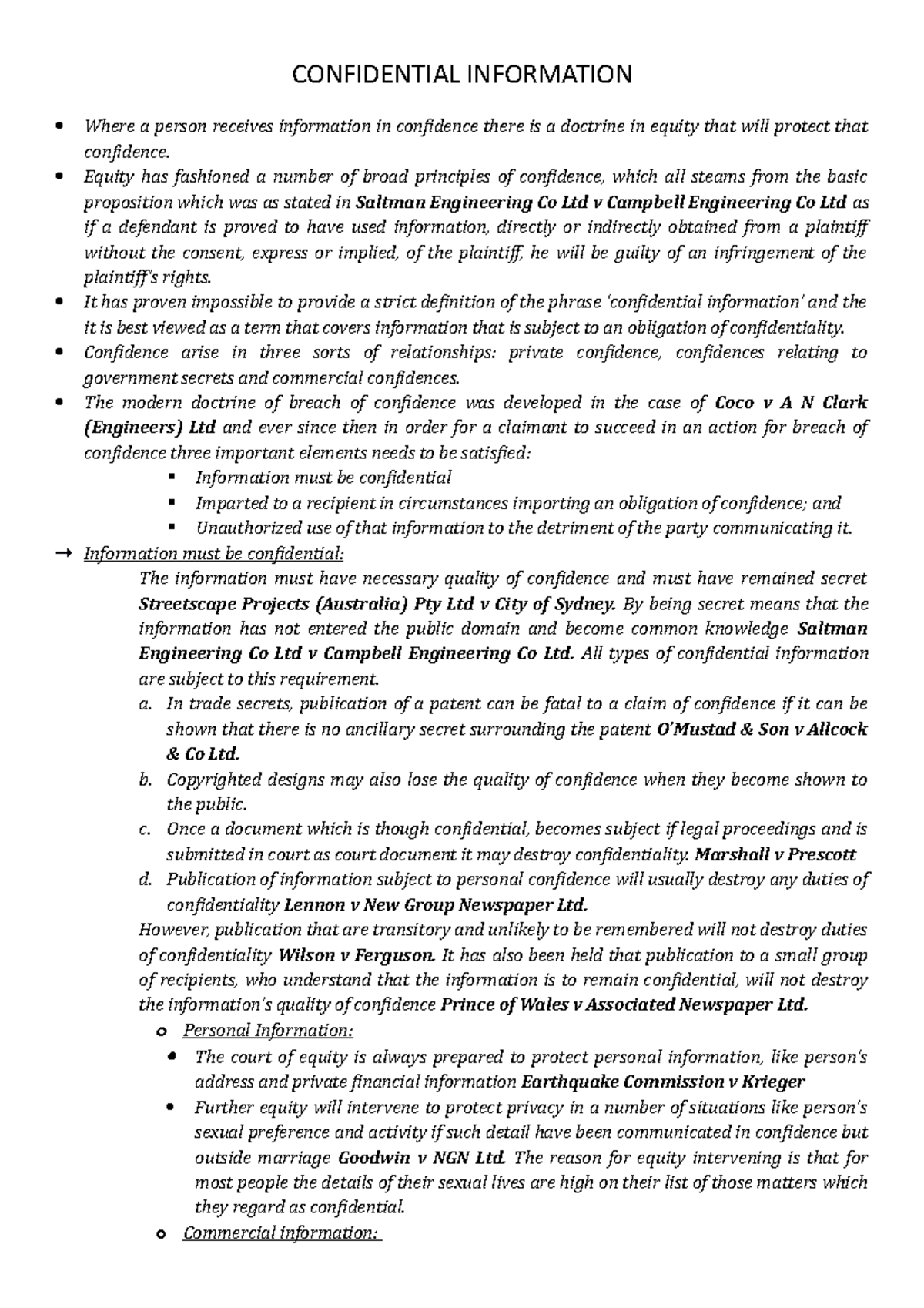 Confidential Information - CONFIDENTIAL INFORMATION Where a person ...
