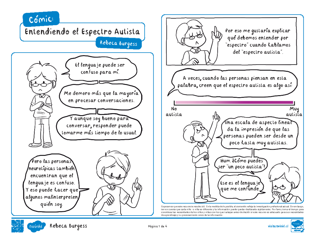 Comic Twinkl Fuan Entendiendo Espectro Autista Entendiendo El Espectro Autista Comic Rebeca 