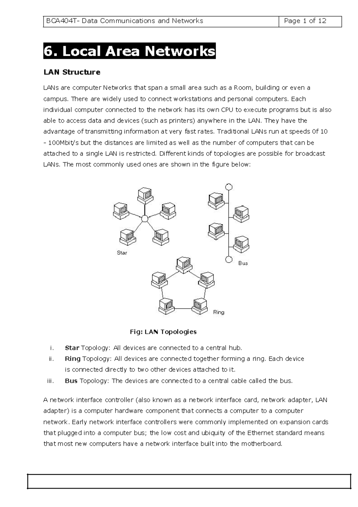 Unit 6 Dcn Lecture Notes 68 72 Bca404t Data Communications And Networks Page 1 Of 12 6