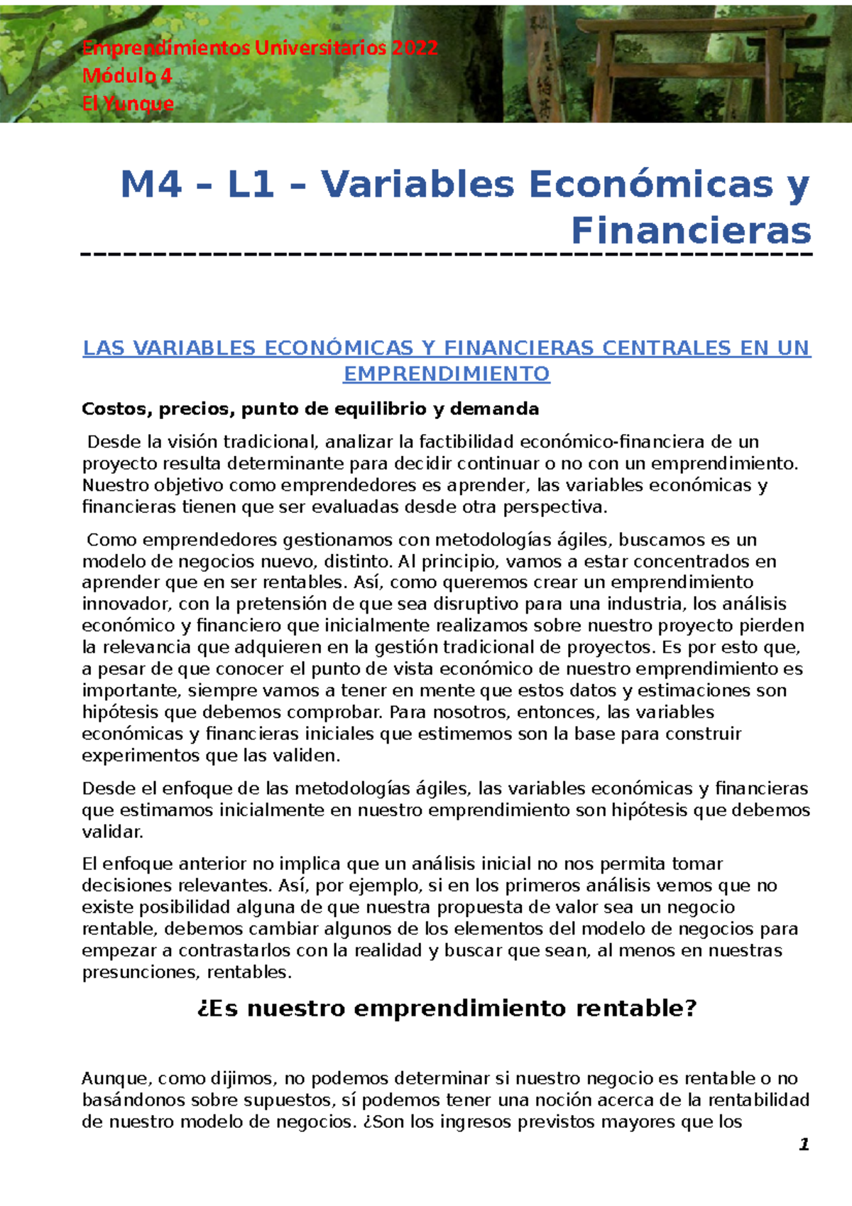 Emp Univ 2022 - M4 - El Yunque - Módulo 4 El Yunque M4 – L1 – Variables ...