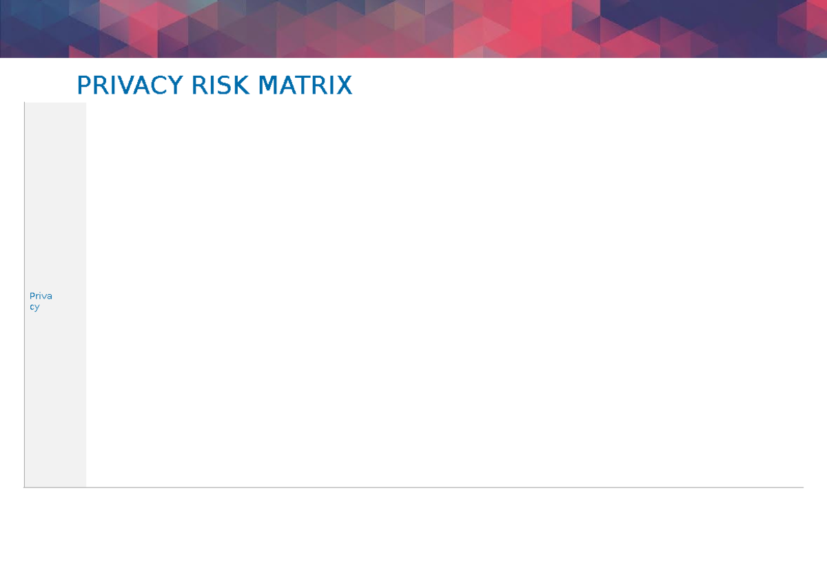 Risk matrix template 19 - PRIVACY RISK MATRIX Priva cy Lo w Low to ...