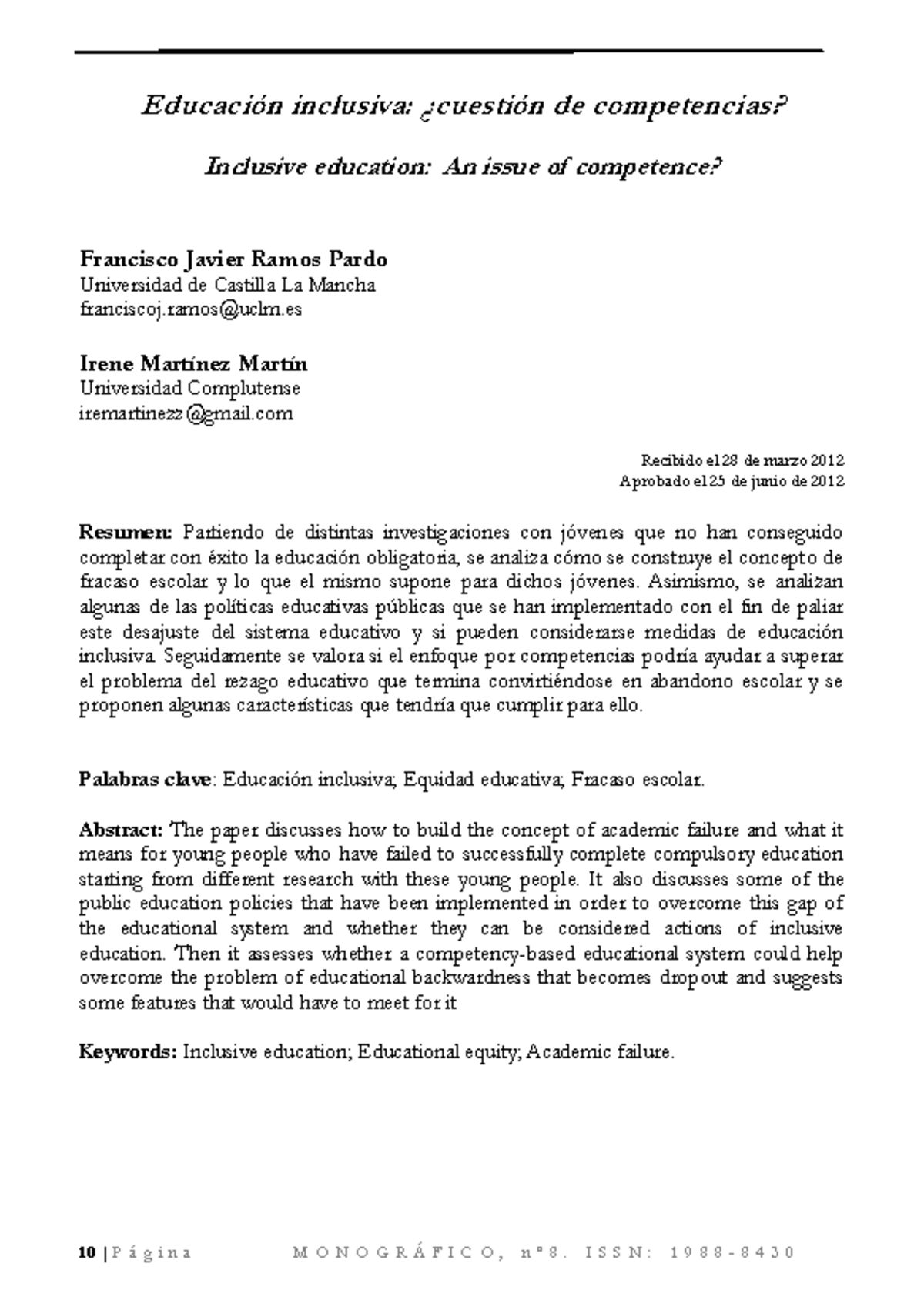 Dialnet-Educacion Inclusiva-5385918 - 10 | P á g i n a M O N O G R Á F ...