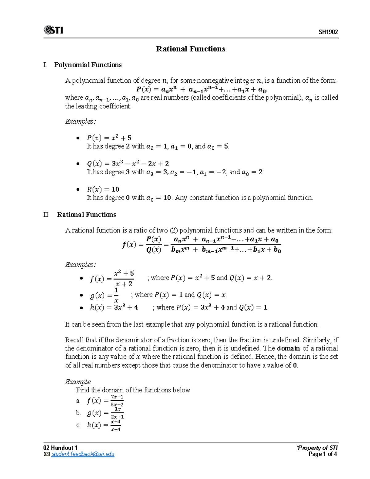 STI MATH 02 Handout 1.1 - 02 Handout 1 *Property of STI student@sti ...