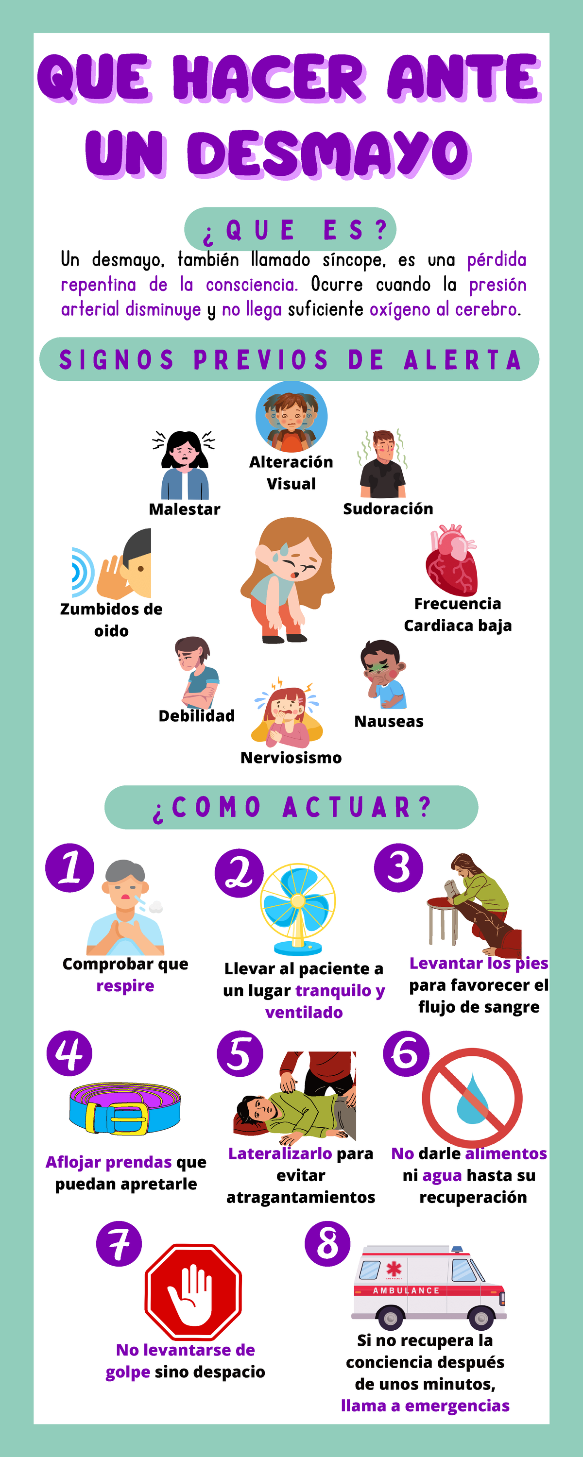 Desmayo - Nerviosismo Malestar Sudoración Debilidad Nauseas Alteración ...