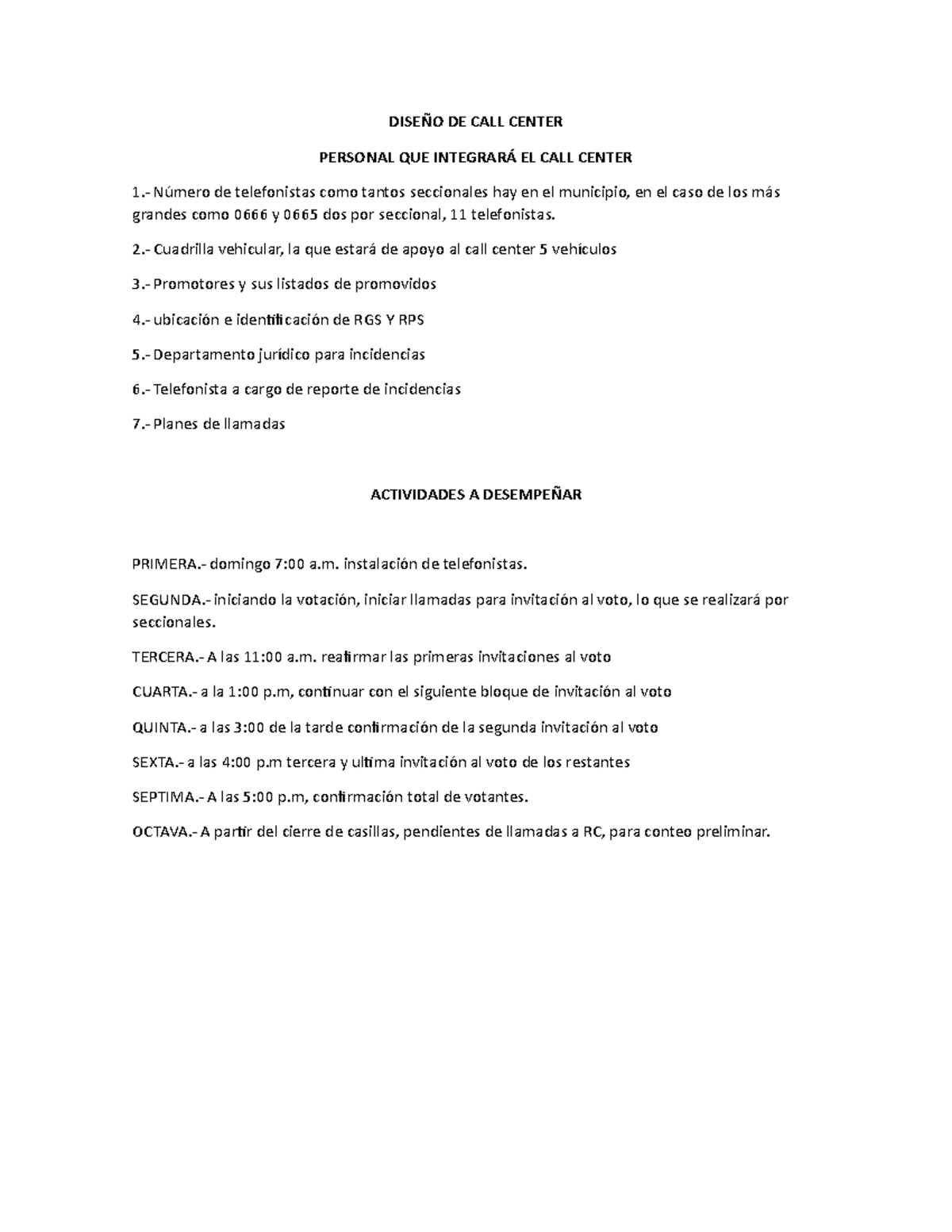 Diseño DE CALL Center - formato para hacer un esquema - DISEÑO DE CALL ...