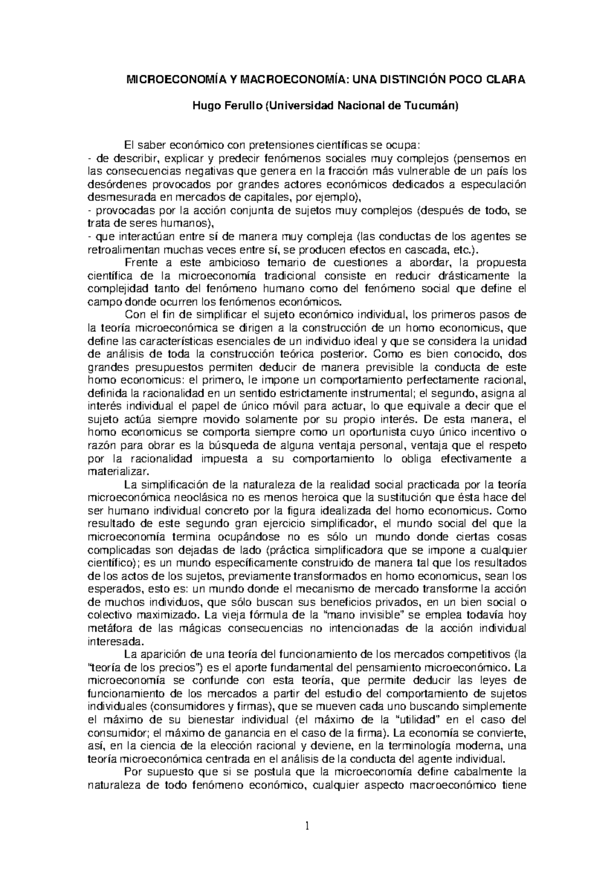 Microeconom A Y Macroeconom A- Ferullo - MICROECONOMÍA Y MACROECONOMÍA: UNA DISTINCIÓN POCO ...