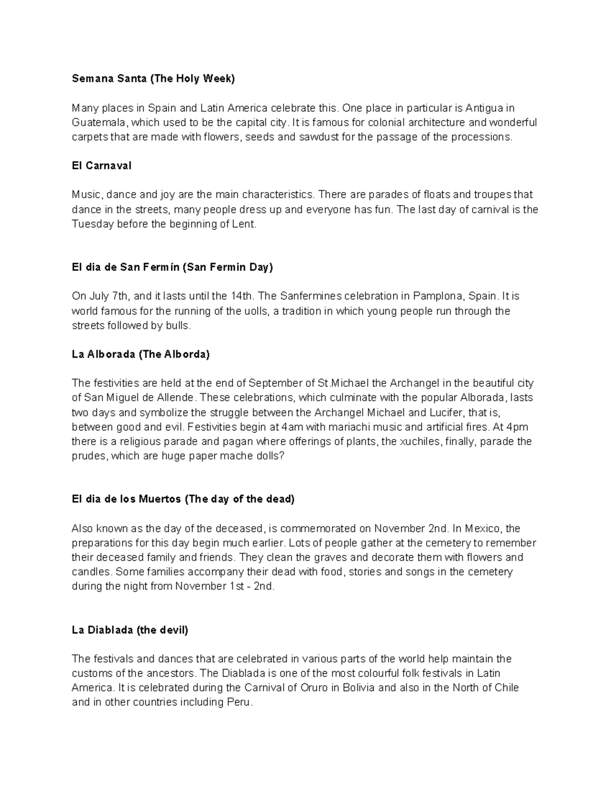 Chapter 8 Practice - Semana Santa (The Holy Week) Many places in Spain ...