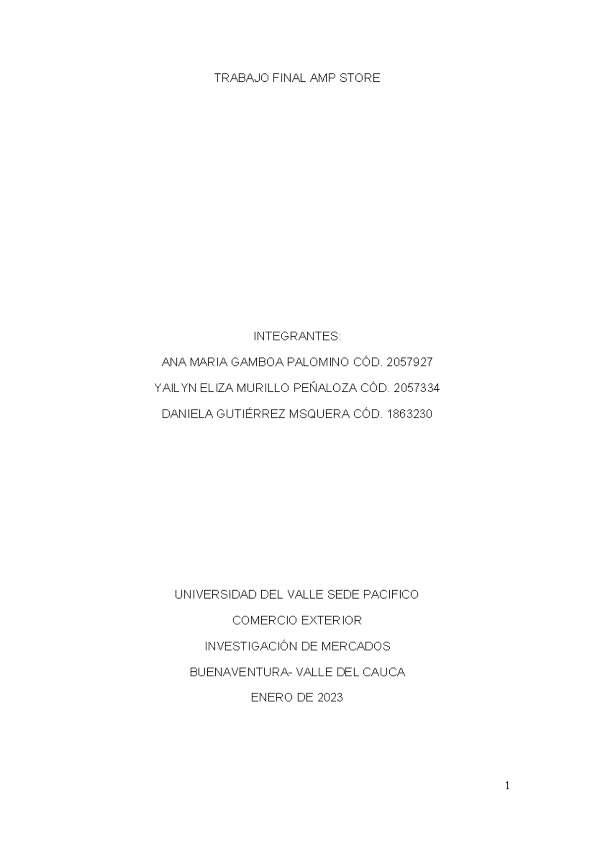 Trabajo Final- AMP Store - TRABAJO FINAL AMP STORE INTEGRANTES: ANA ...