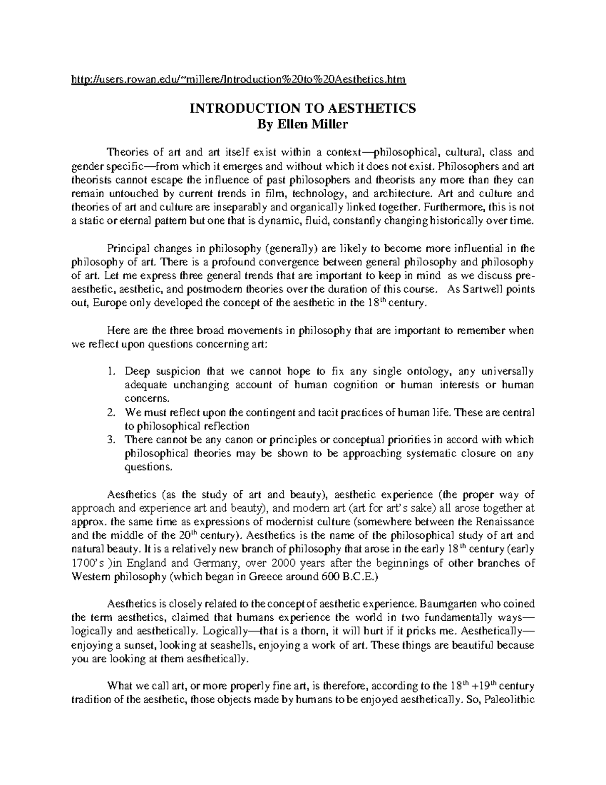 Module 4 Introduction to Aesthetics - users.rowan/~millere/Introduction ...