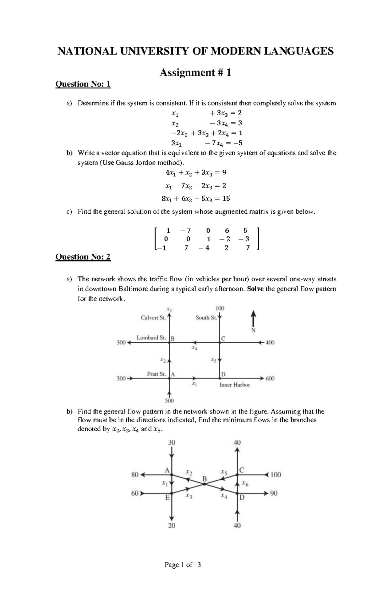 Assignment 1 - i required this document - Page 1 of 3 NATIONAL UNIVERSITY OF MODERN LANGUAGES ...