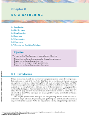 Interaction Design Beyond Human-Computer Interacti - Chapter 10 D A T A ...