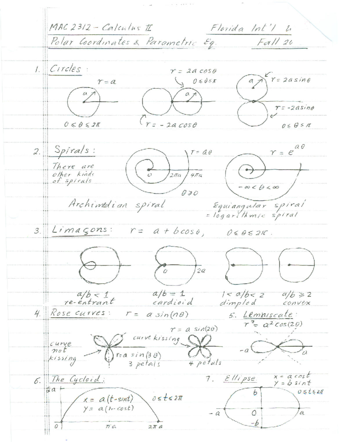 Polar gr - Lecture note Polar Coordinates & parametric equations -n ...