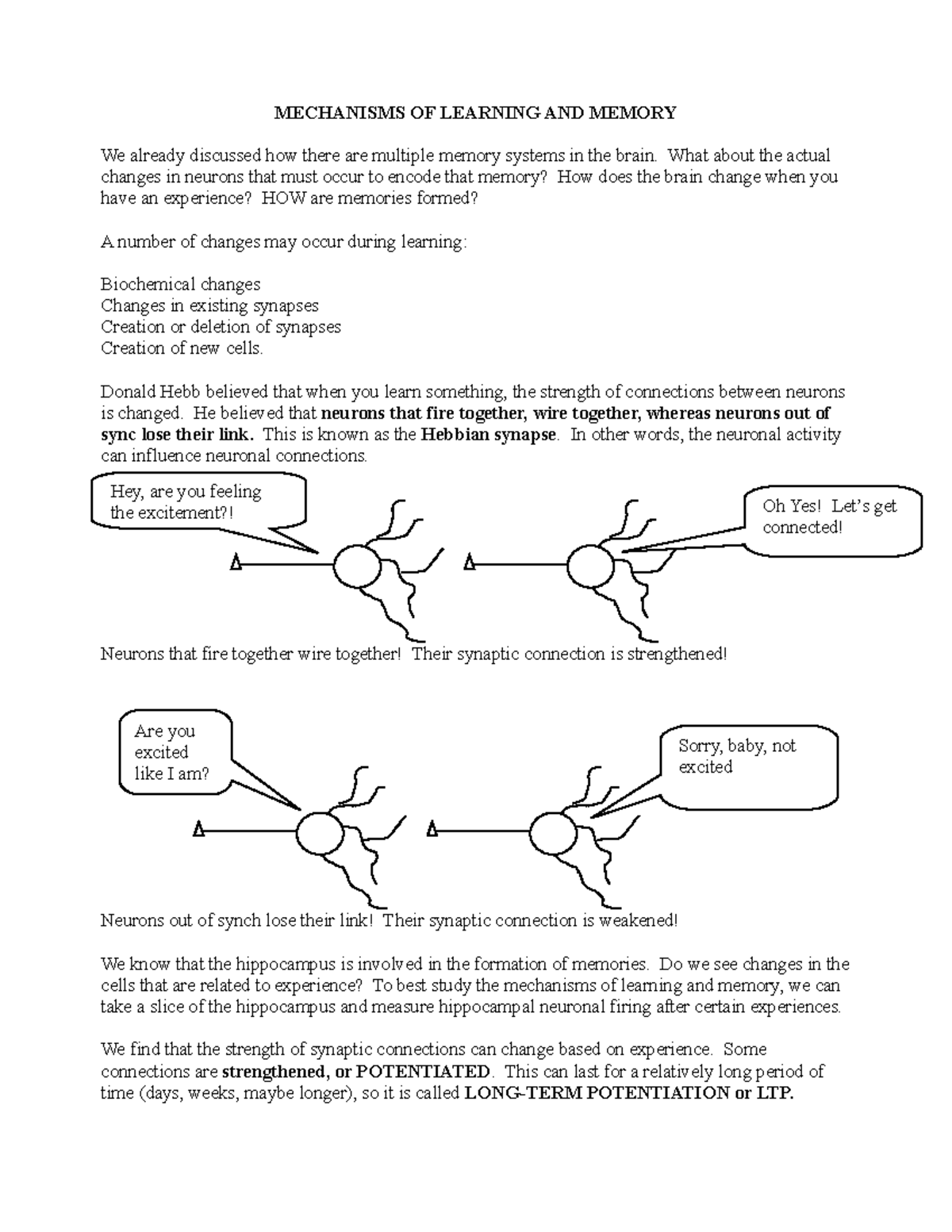 Mechanisms OF Learning AND Memoryltp 2018 - MECHANISMS OF LEARNING AND ...