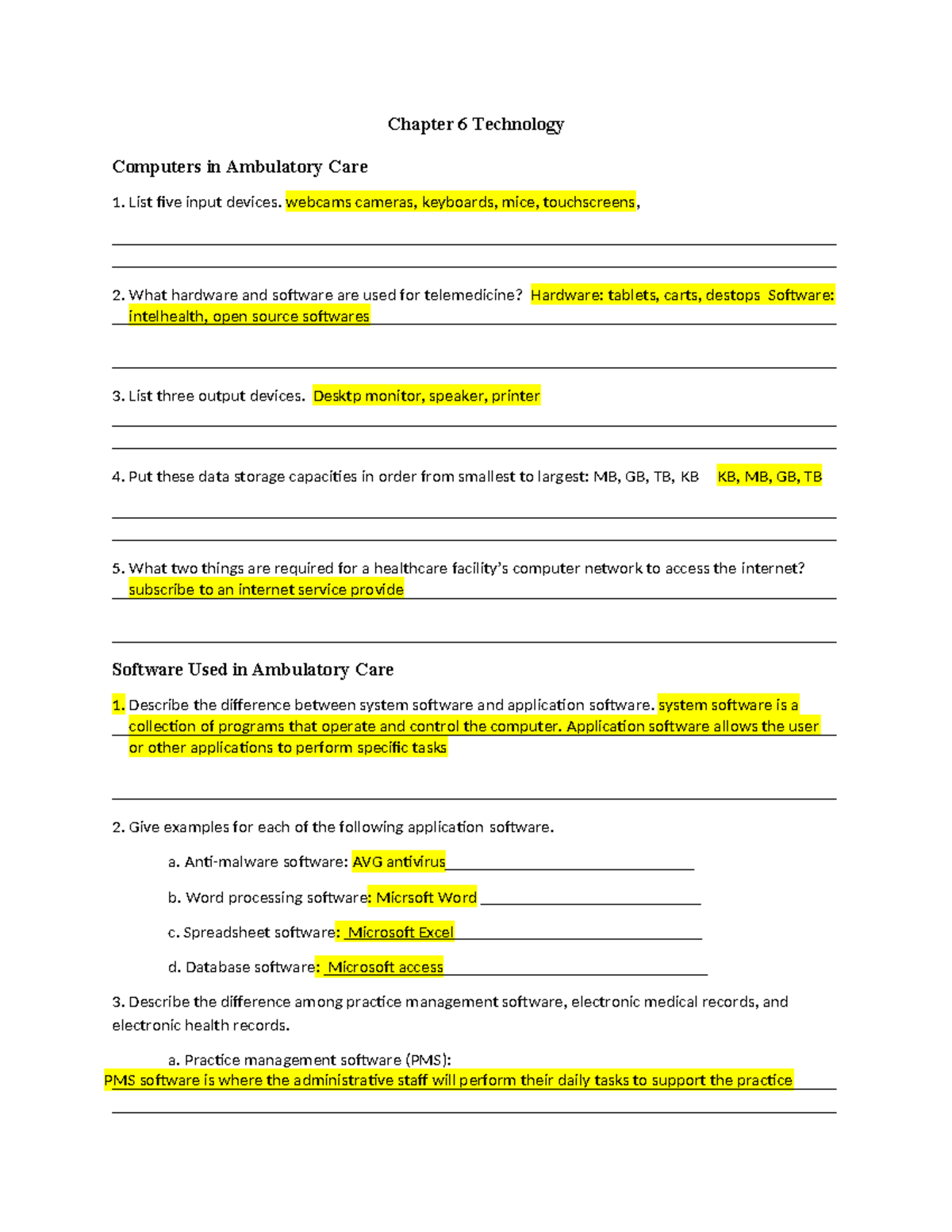 Week 3 Assignment Worksheet (1) Done - Chapter 6 Technology Computers ...