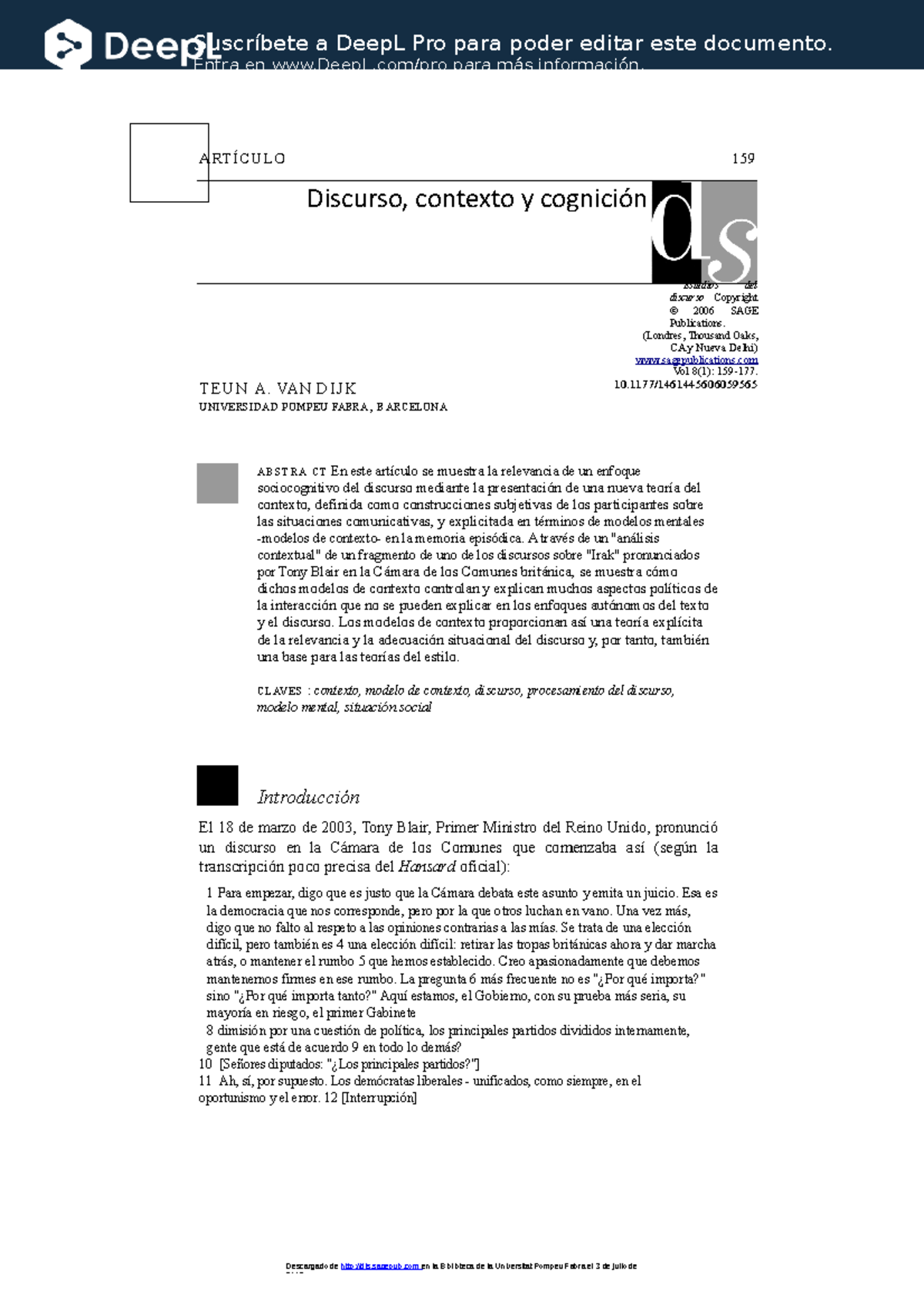 Discourse context and cognition ES - Descargado de dis.sagepub en la Biblioteca de la ...