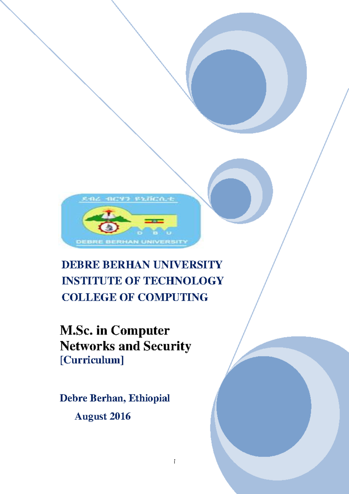 DBU Final Curriculum MSc in Computer Networks and Security - i M. in ...