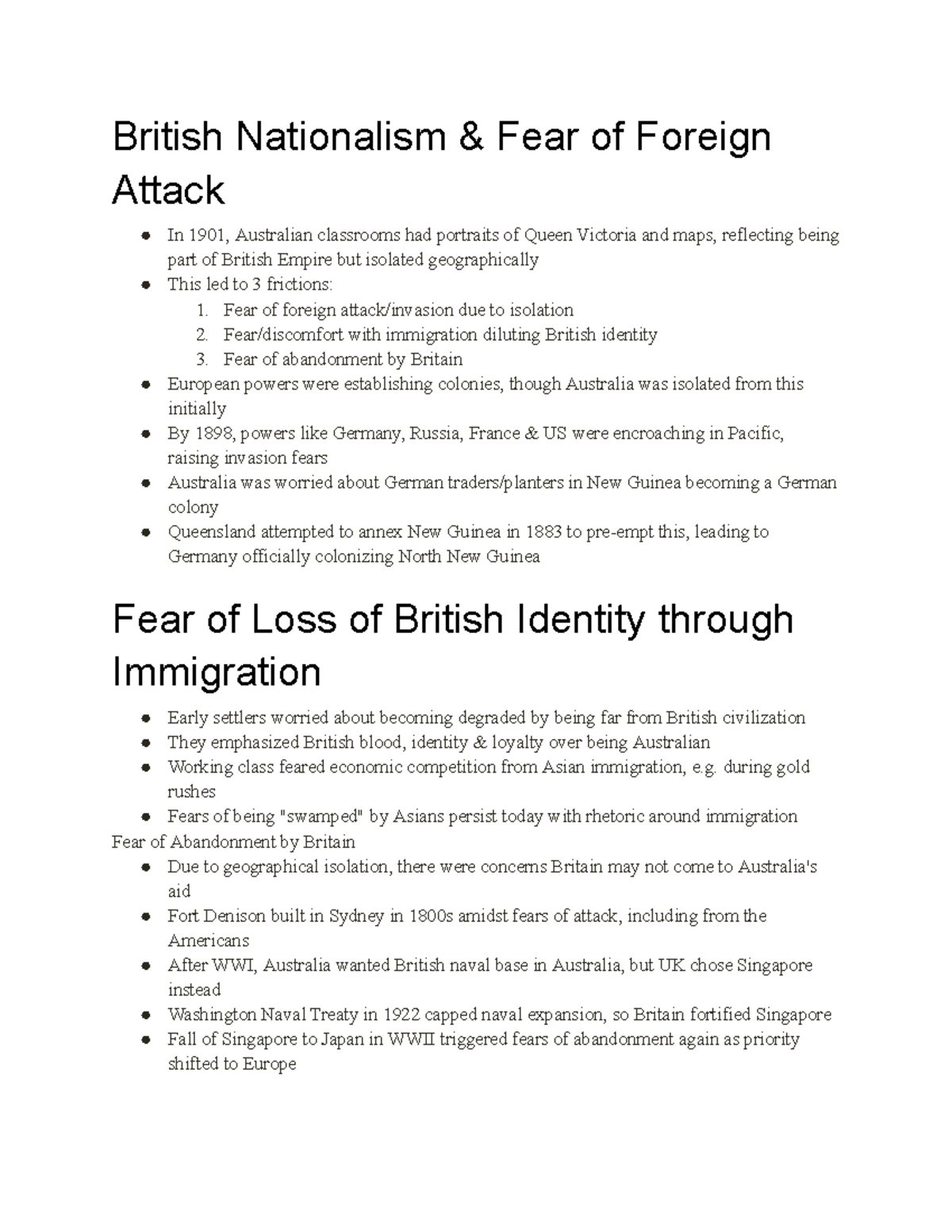 PICT3014 Australian National Security Lecture 2 - British Nationalism ...