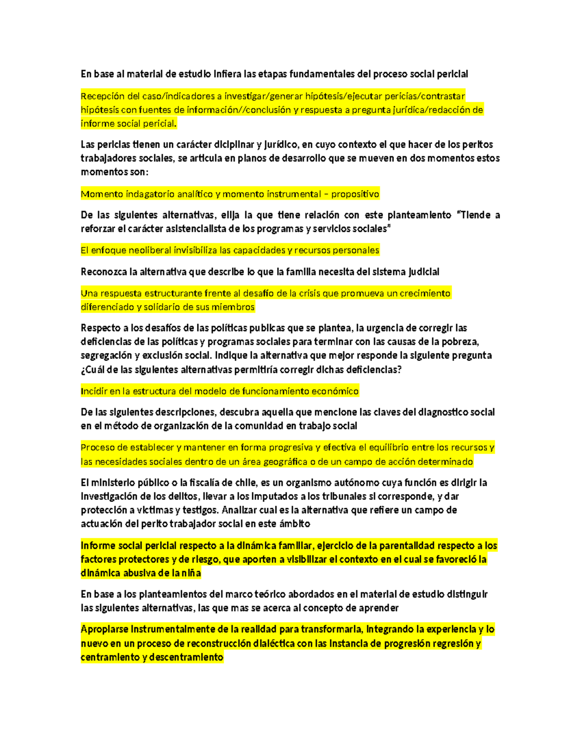 Examen peritaje - En base al material de estudio infiera las etapas ...
