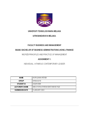 Assignment 1 MS Words November 2022 - ASM452/ASSIGNMENT 1/NOVEMBER 2022 ...