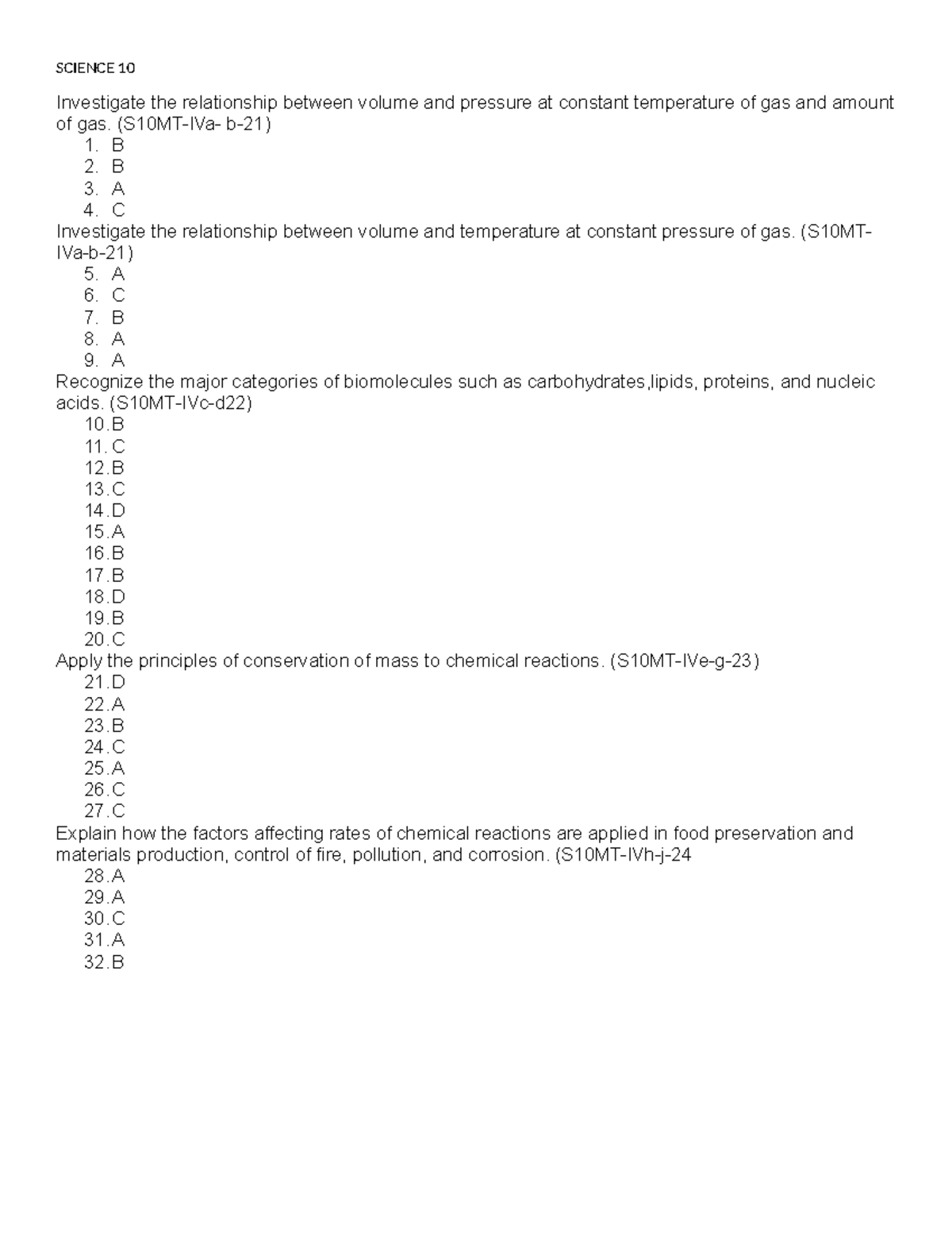 Science 10 - PRACTICE MATERIALS - SCIENCE 10 Investigate the ...