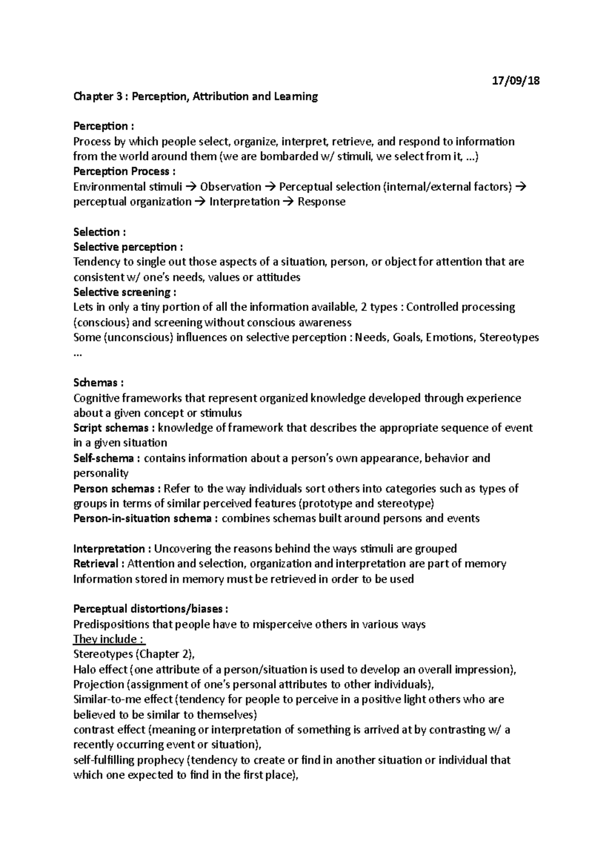 Chapter 3 - Perception, Attribution and Learning - 17/09/ Chapter 3 ...