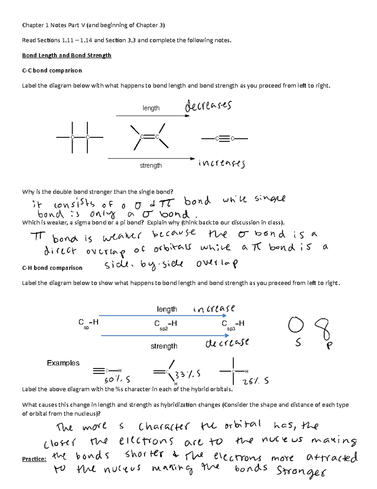 Organic Chemistry Chapter 1 Part 5 Notes - Chapter 1 Notes Part V (and ...