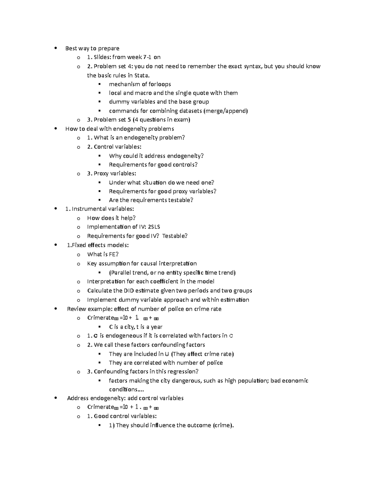 Midterm review - Best way to prepare o 1. Slides: from week 7-1 on o 2. Problem set 4: you do ...
