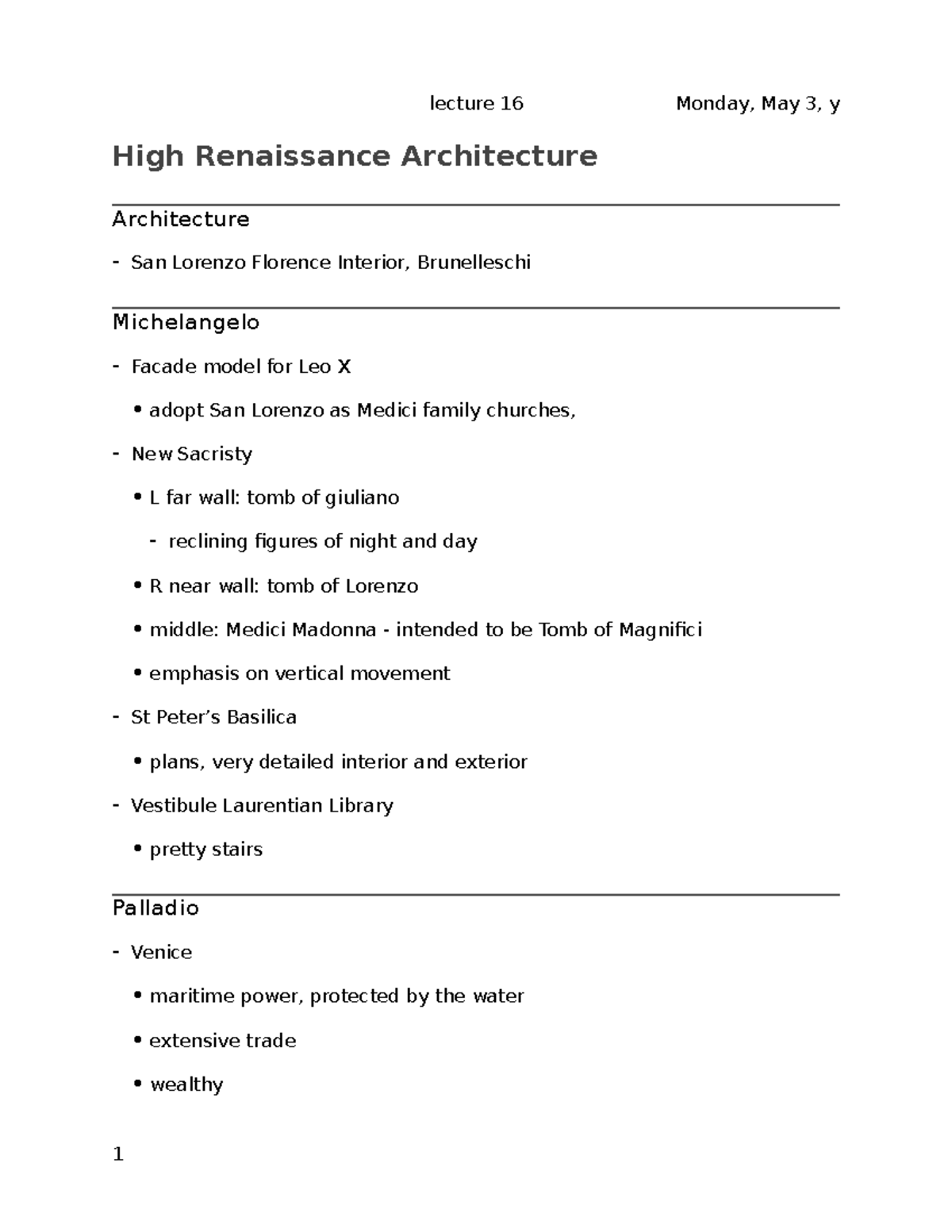 Lec16 - Lecture notes 16 - lecture 16 Tuesday, December 3, y High ...