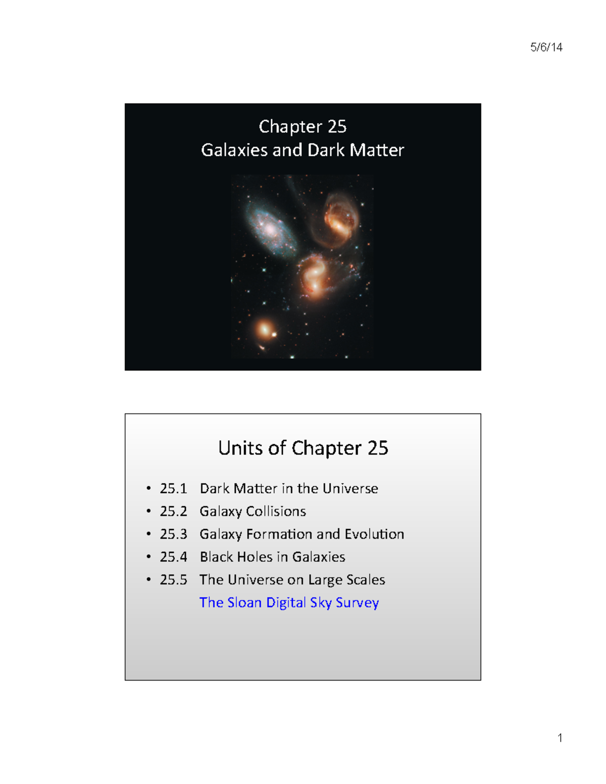 optional slides chapter 25 - Chapter 25 Galaxies and Dark Ma5er Units ...