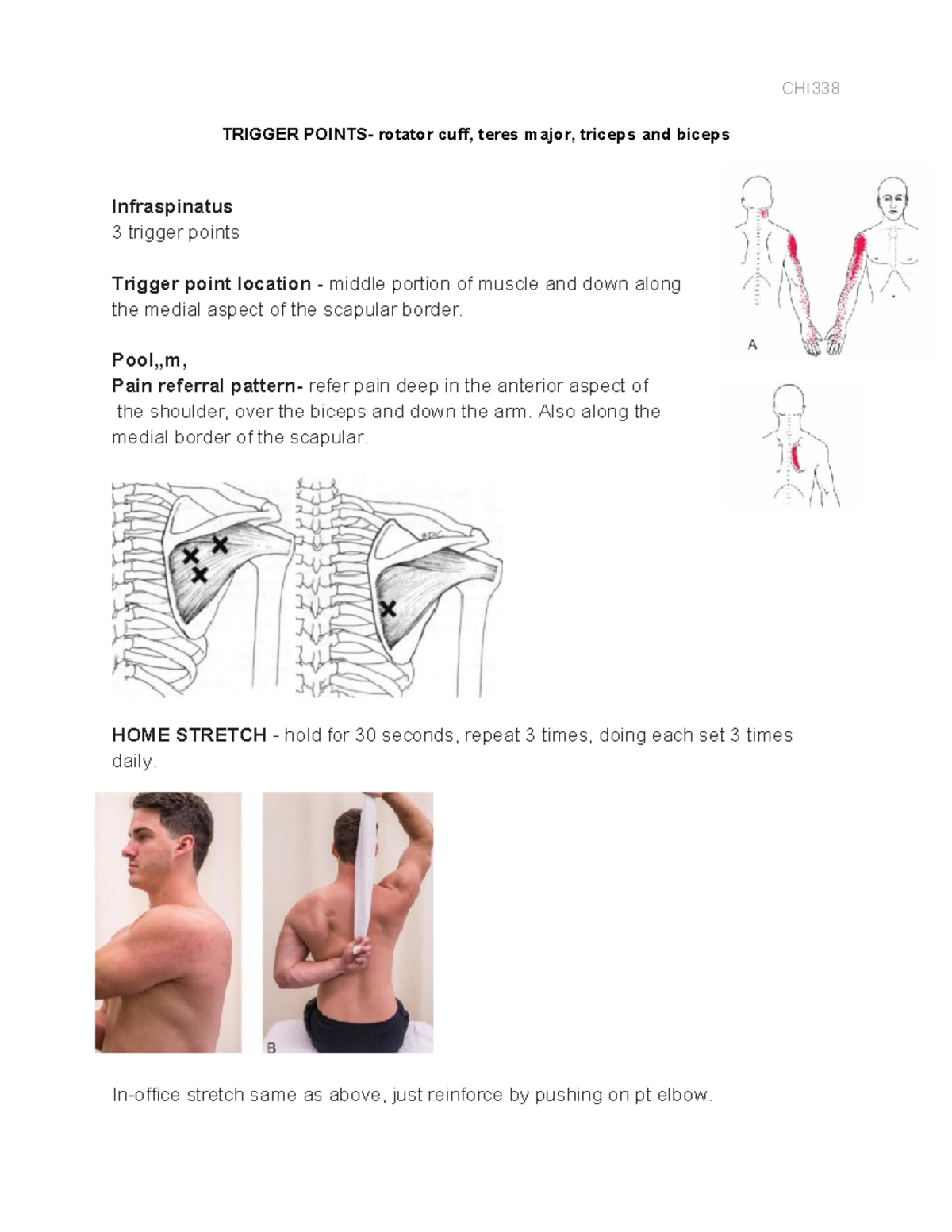 Trps notes - TRIGGER POINTS- rotator cuff, teres major, triceps and ...