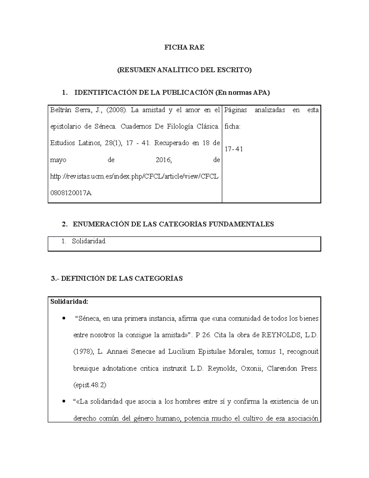 Resumen Analítico de Escrito 1 - FICHA RAE (RESUMEN DEL ESCRITO) 1. DE ...