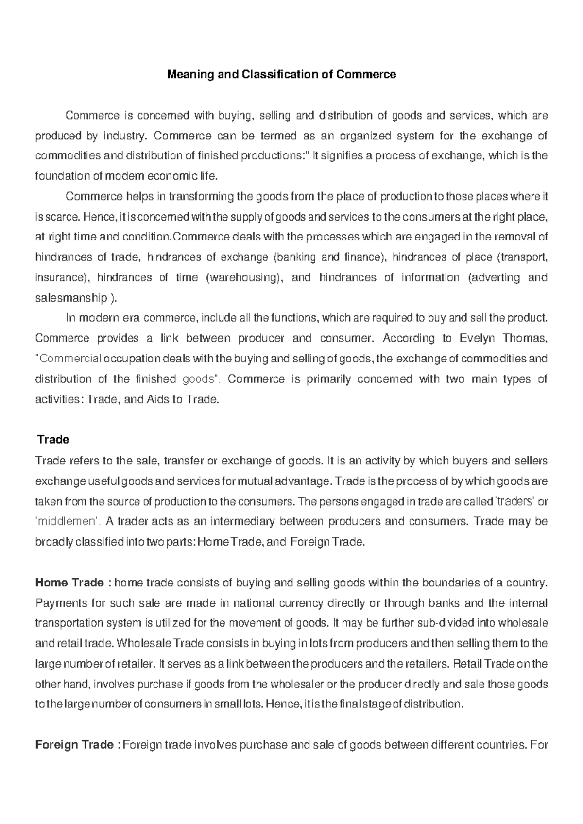 Commerce AND ITS Classification - Meaning and Classification of ...