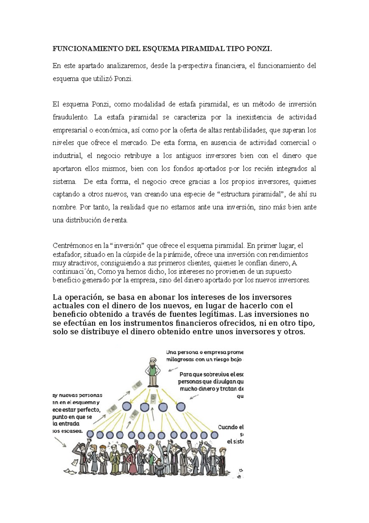Esquema Ponzi- la estafa piramidal. - FUNCIONAMIENTO DEL ESQUEMA ...