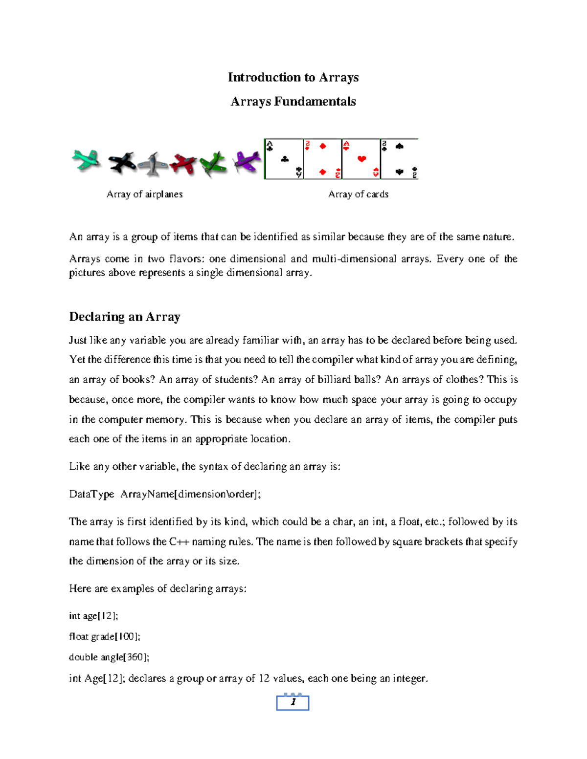 Array - it is brother and sister forever together livin like a panther - Introduction to Arrays ...