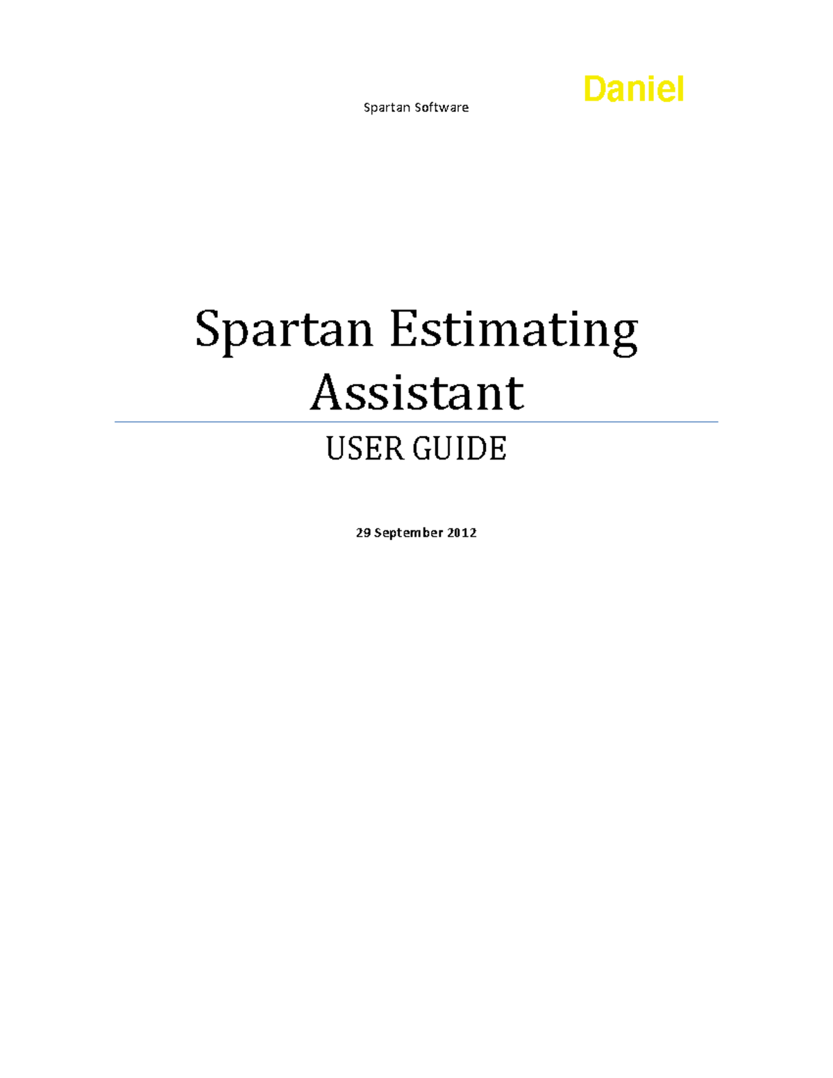 Exemplar-instruction-manual - Spartan Software Spartan Estimating ...