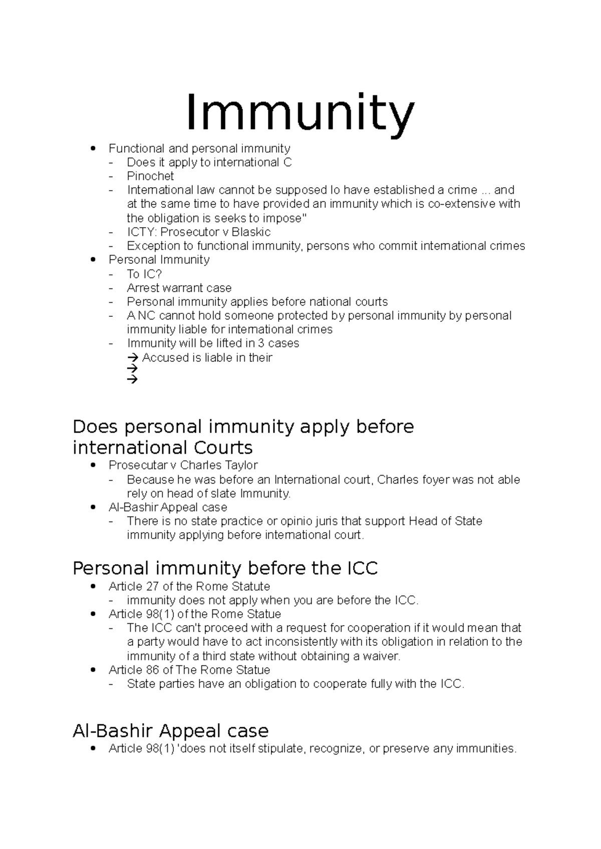 PBL 320 Tutorial 6 - Immunity Functional and personal immunity - Does ...