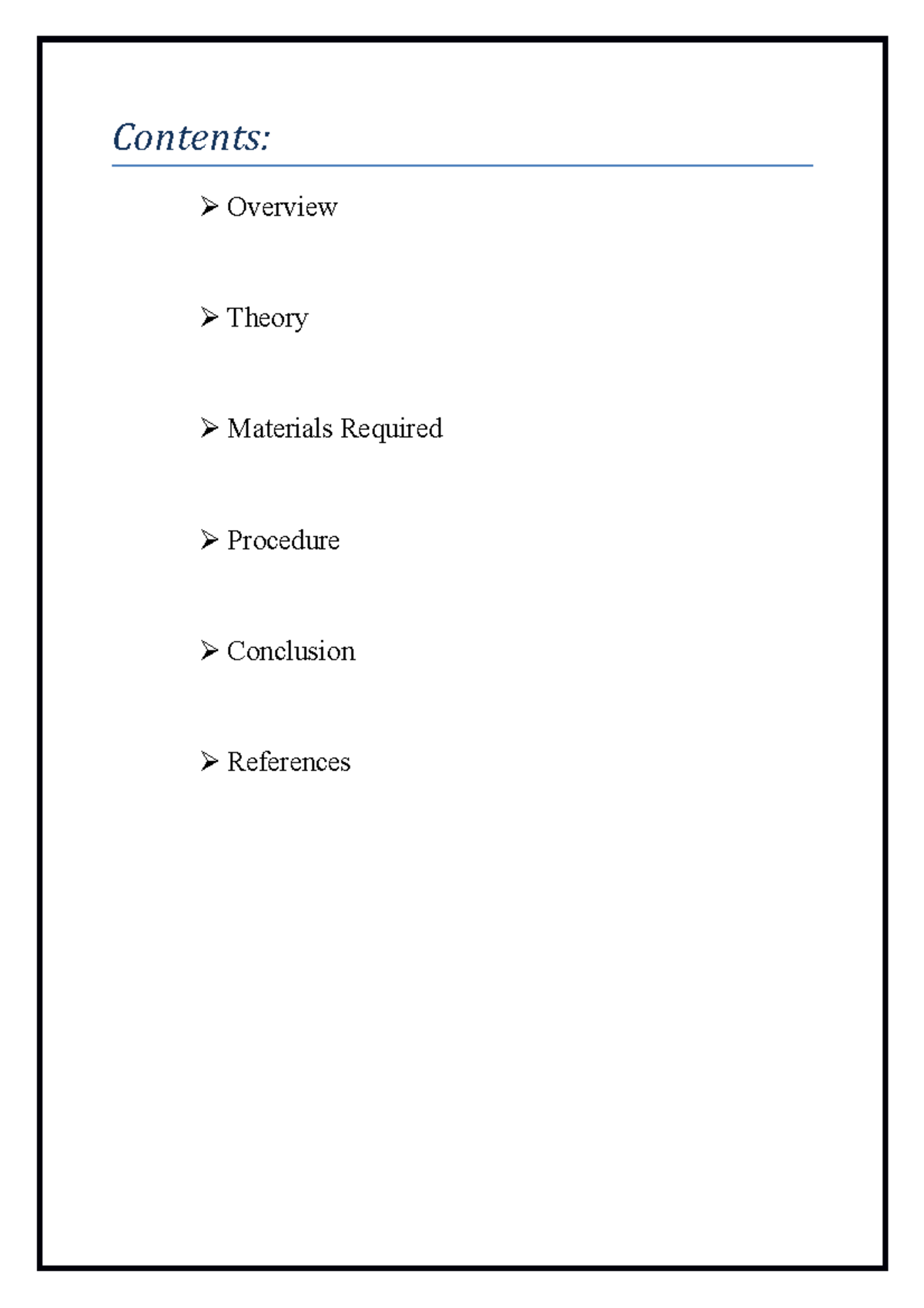 Shreetam - Contents: Overview Theory Materials Required Procedure Conclusion References - Studocu