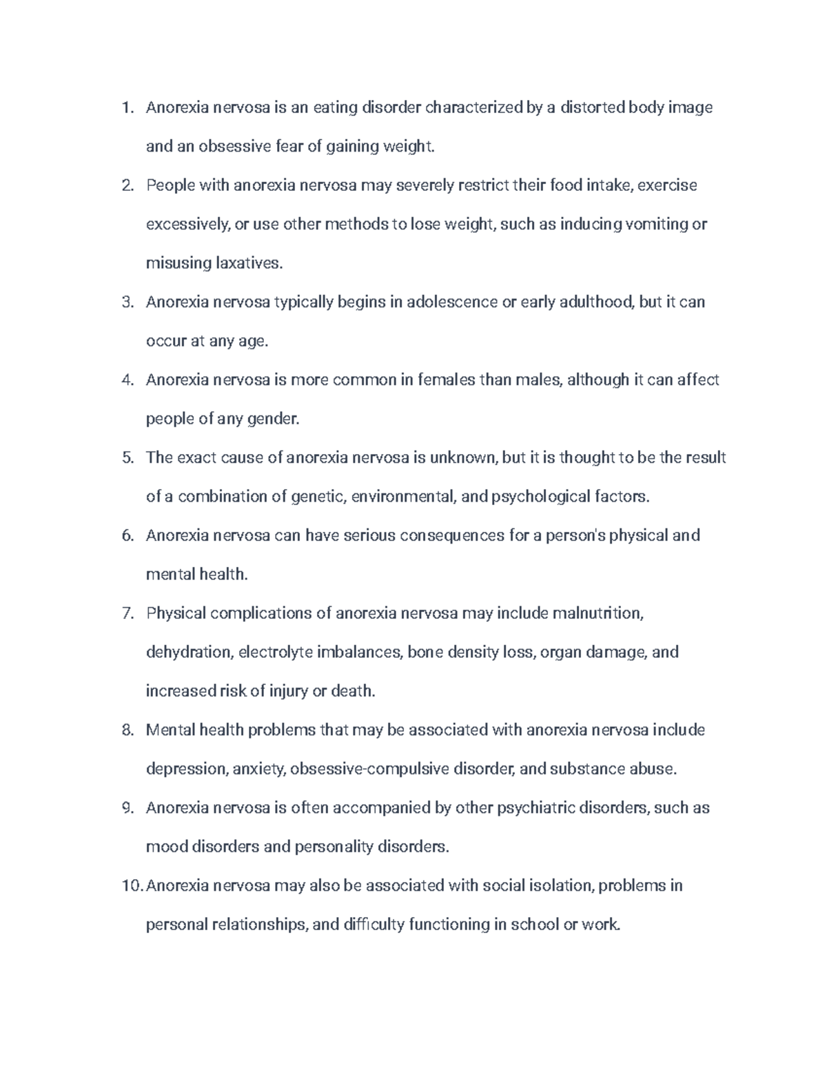 Anorexia nervosa - People with anorexia nervosa may severely restrict ...