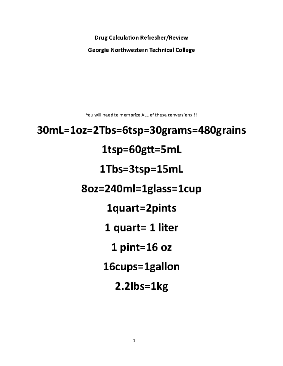 Drug Calc Instructor Notes BB Drug Calculation Refresher Review drug-calc-instructor-notes-bb-drug-calculation-refresher-review