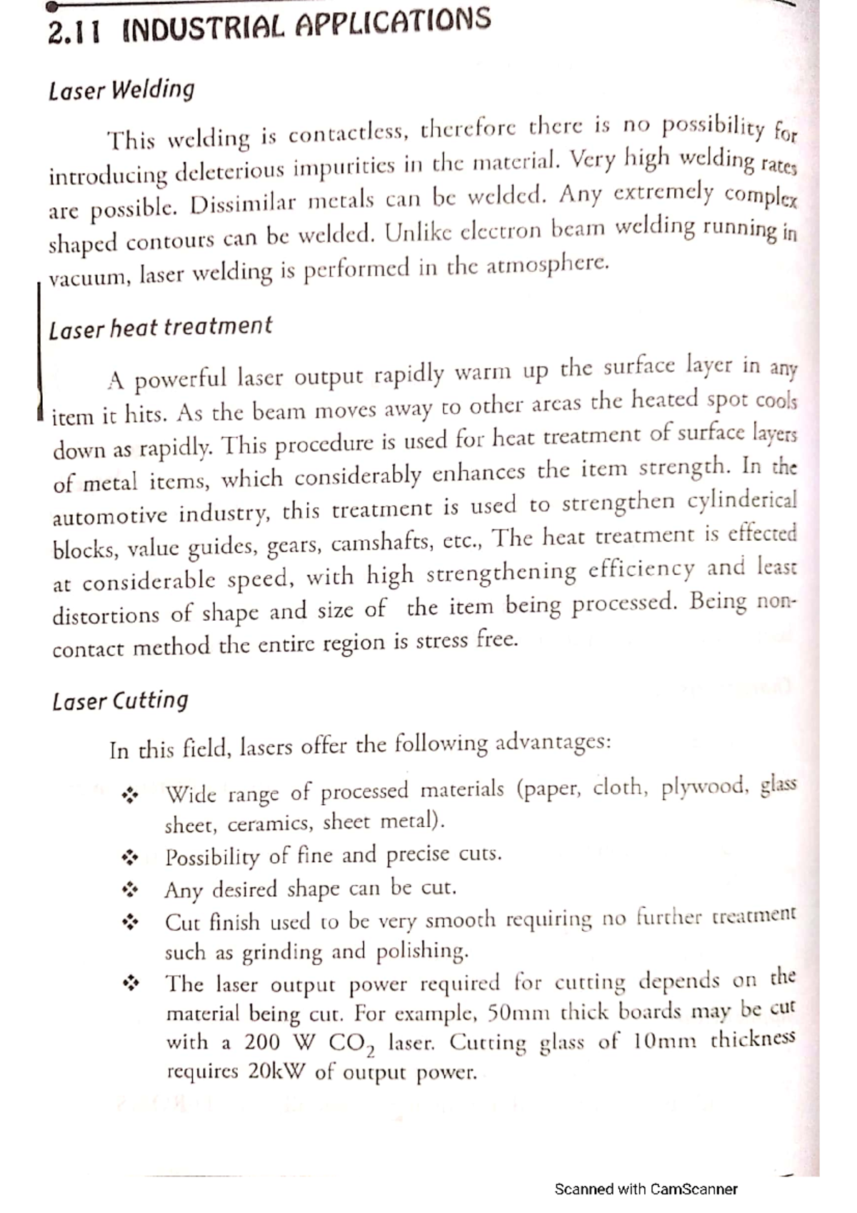 Industrial applications for laser - Engineering Physics - Studocu