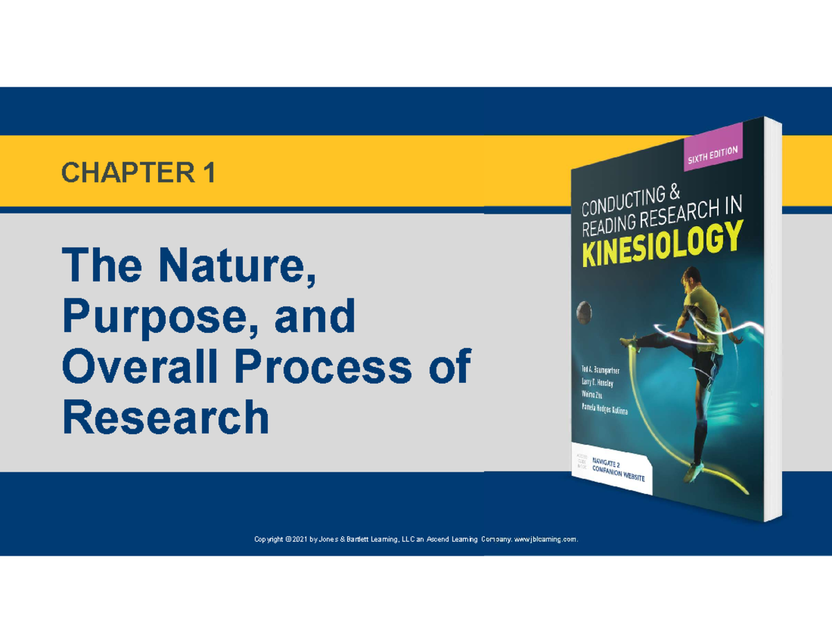 Kines 311 chapter 1 - Powerpoint lecture from class - Copyright © 2021 by Jones & Bartlett - Studocu