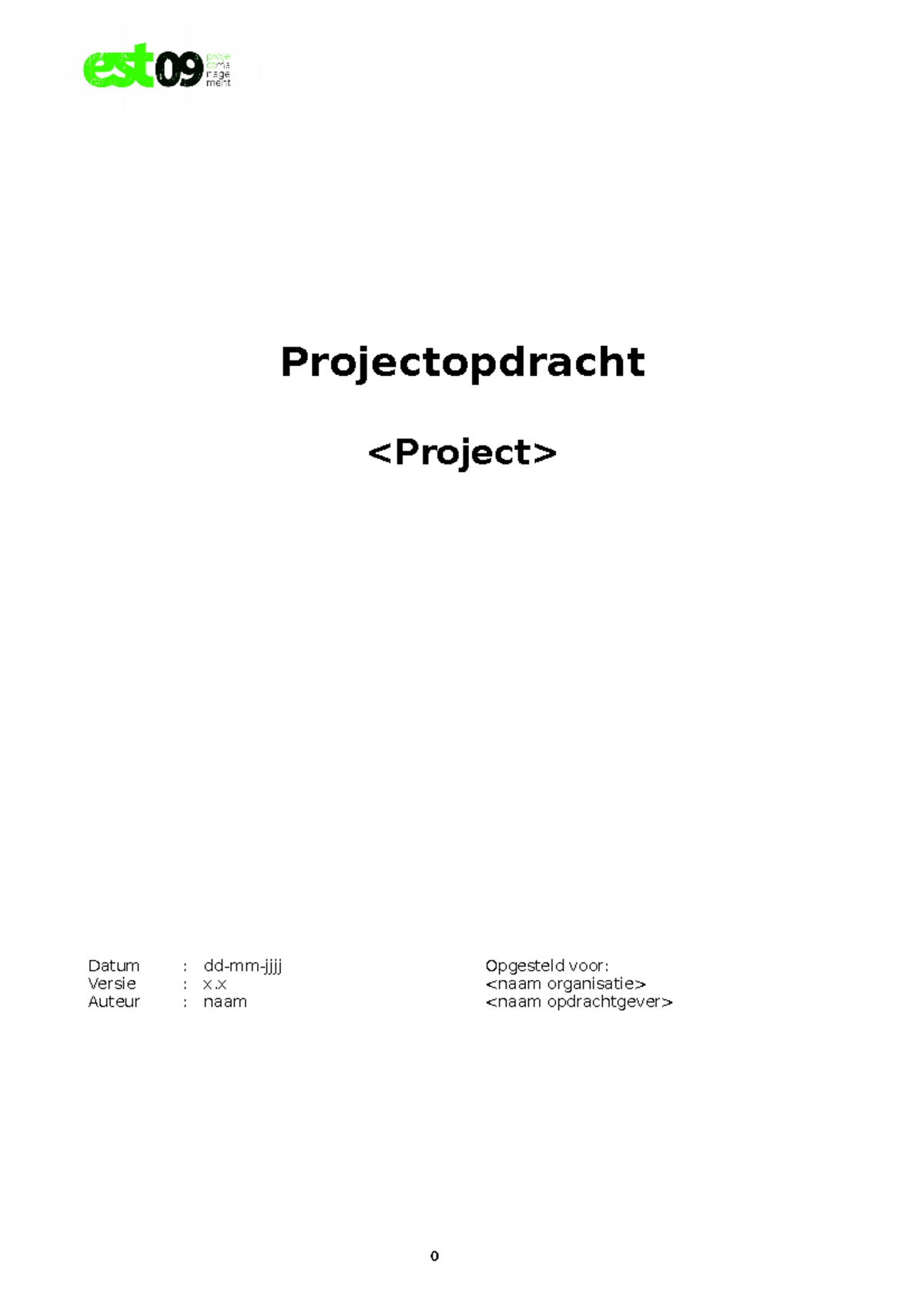 B2 projectopdracht template v20 - Projectopdracht Datum : dd-mm-jjjj ...