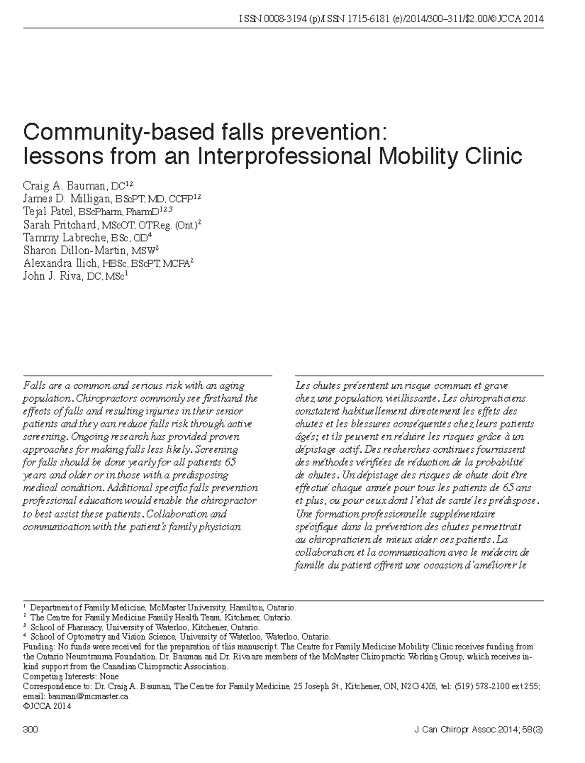 Community based fall prevention - IEN36 - John Abbott - Studocu