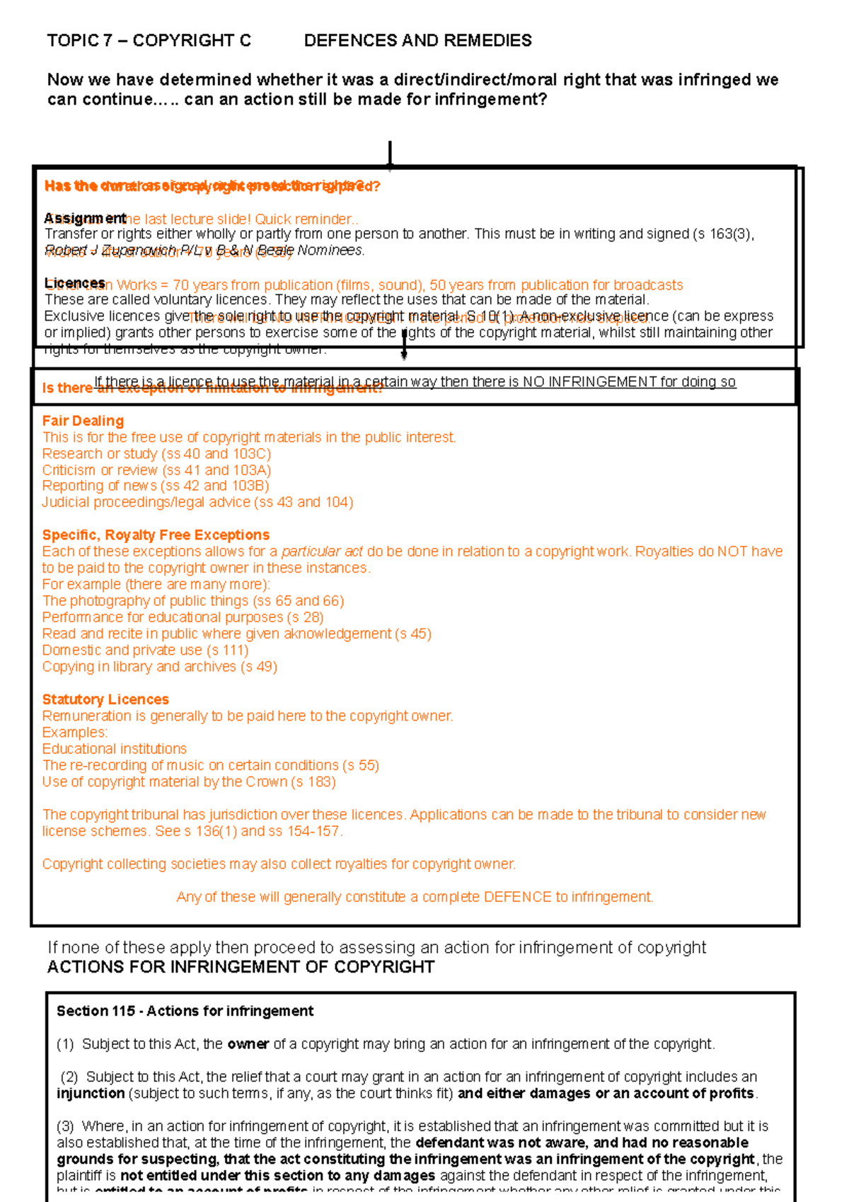 Topic 7 - Copyright C - Useful for assignments - TOPIC 7 – COPYRIGHT C ...