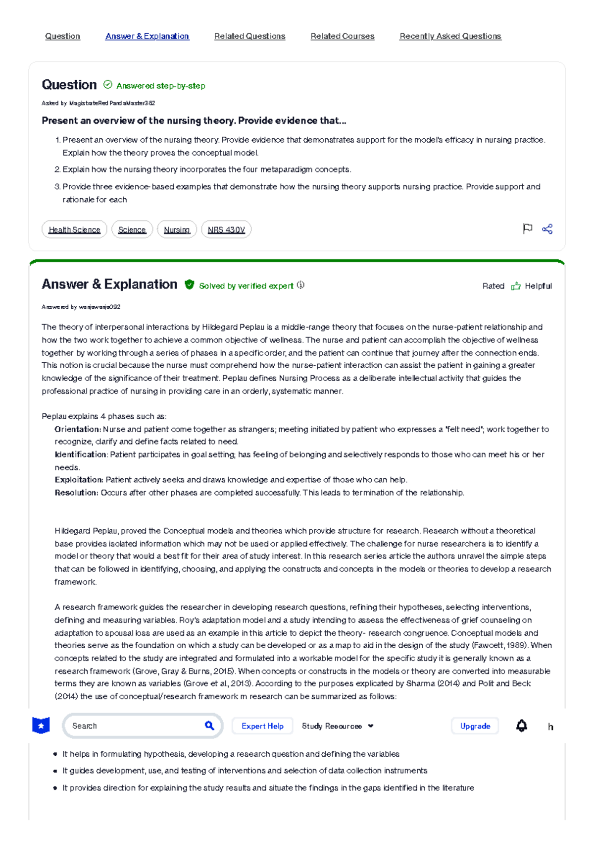 [Solved] Present an overview of the nursing theory. Provide evidence ...