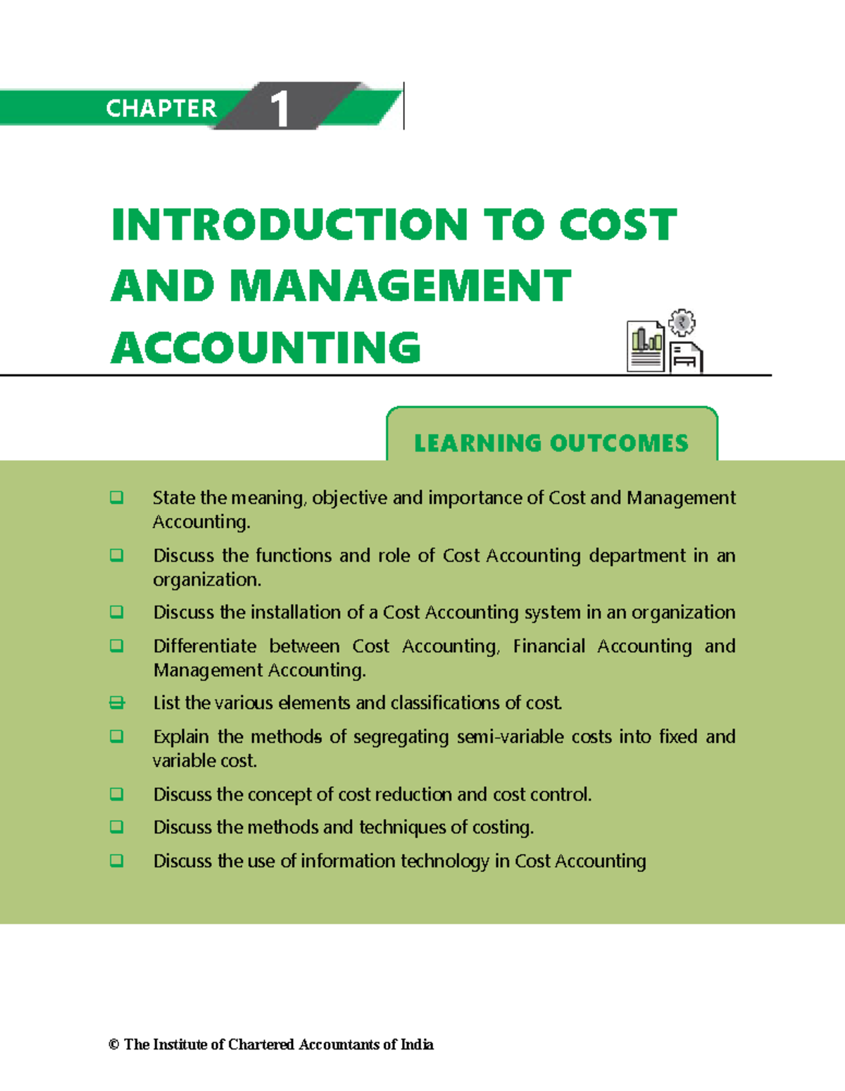 Introduction to Cost and Management Accounting (10) - LEARNING OUTCOMES ...