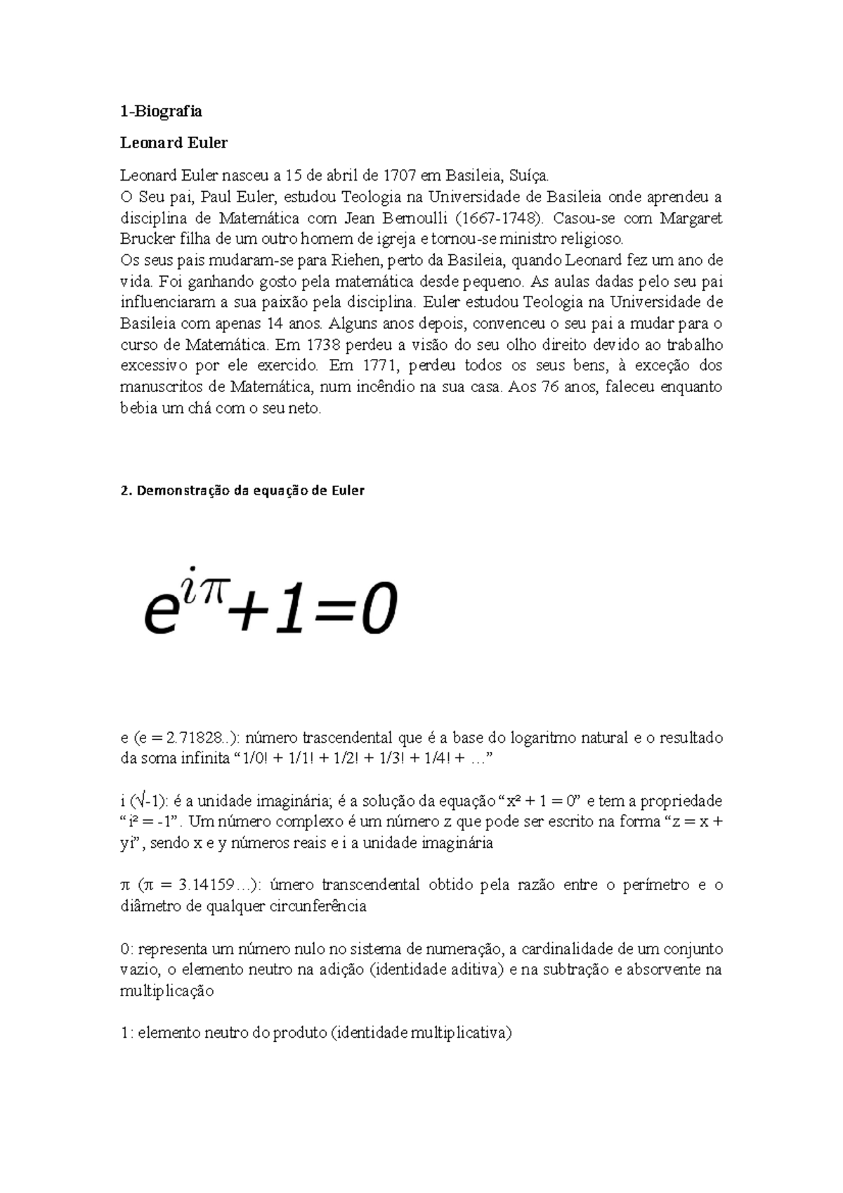 Euler - isbsbaksbdkanss - 1-Biografia Leonard Euler Leonard Euler ...