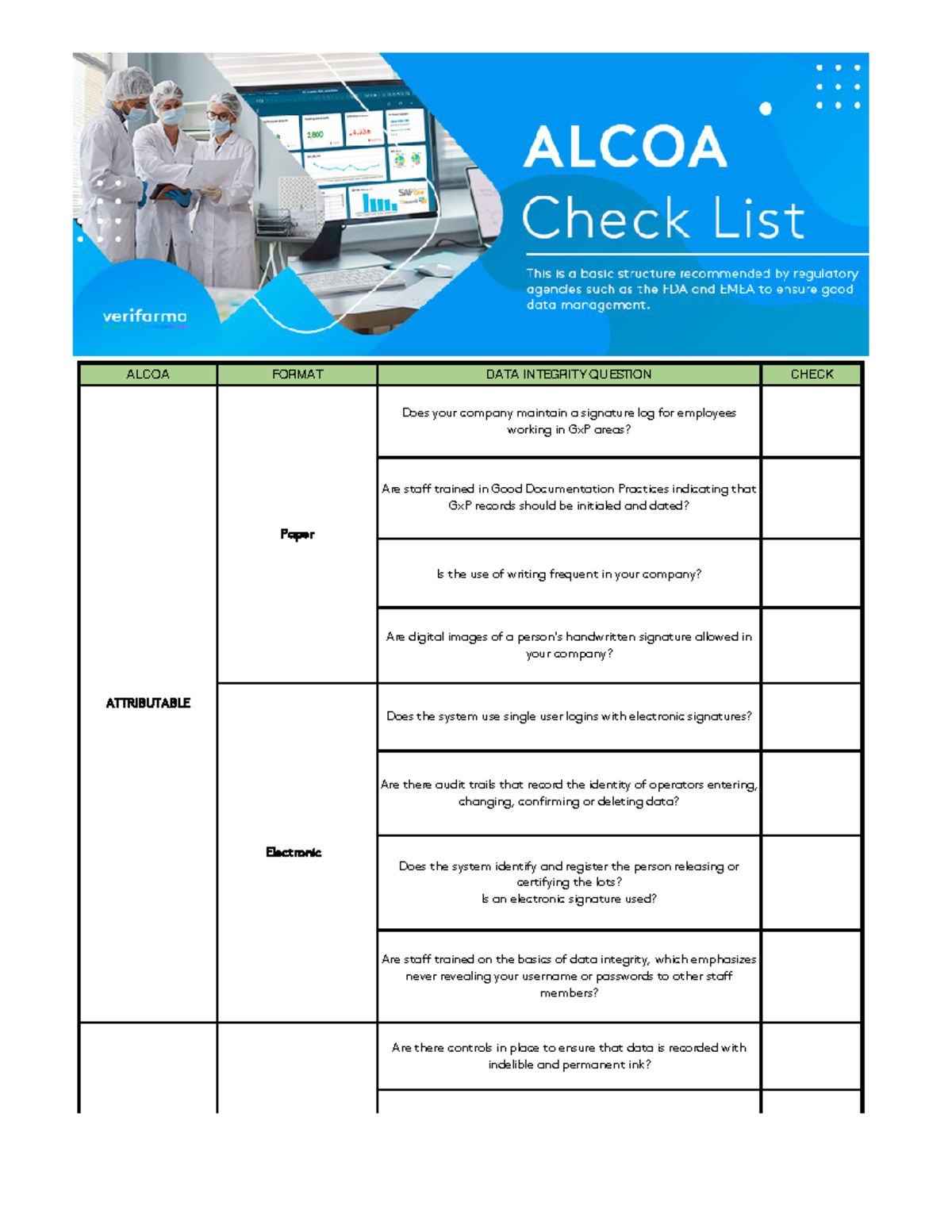 Check-List- Alcoa+ - yok - ALCOA FORMAT DATA INTEGRITY QUESTION CHECK ...