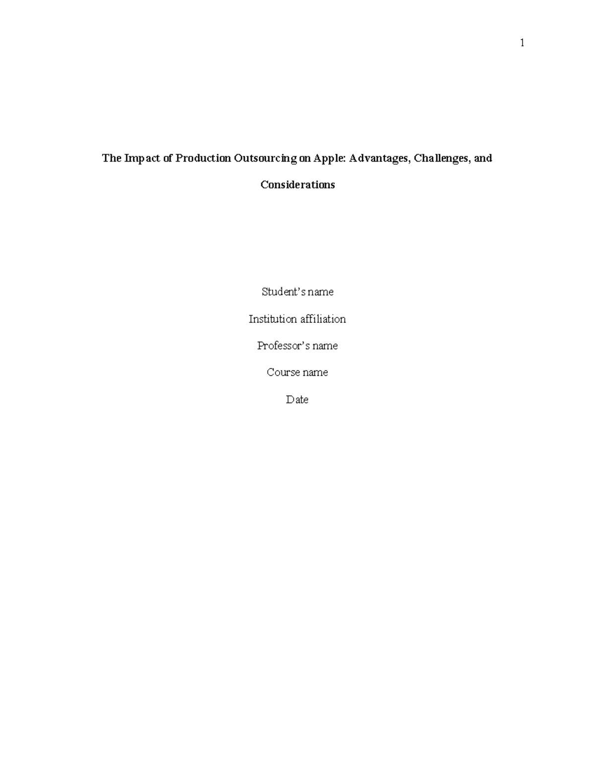 The Impact of Production Outsourcing on Apple; Advantages, Challenges ...